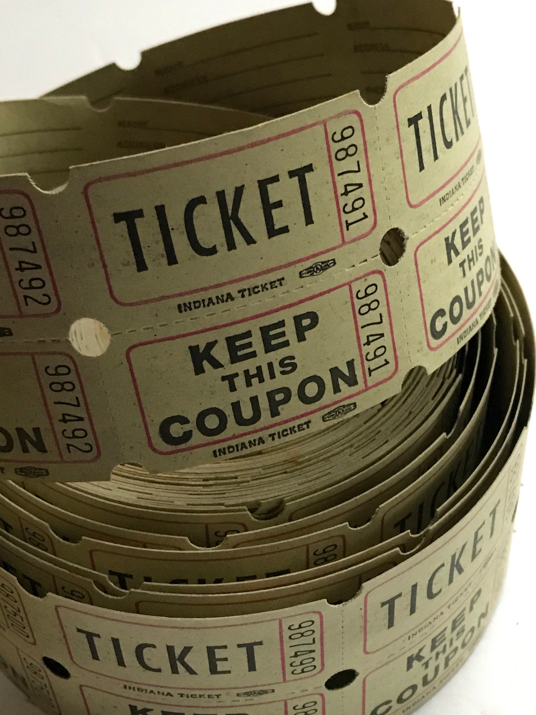 50 Vintage Light Green Double Raffle Tickets - Etsy
