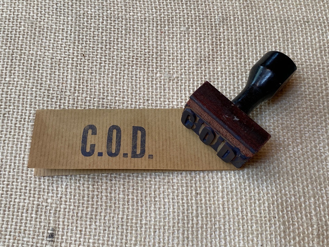 Vintage Rubber Stamp - Postal or Business Stamp - C.O.D. - Etsy
