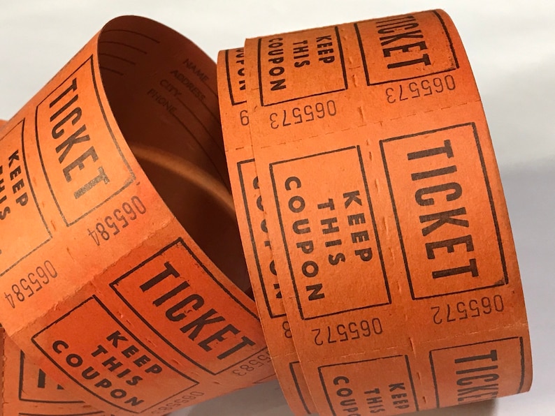 50 Vintage Orange Double Raffle Tickets - Etsy