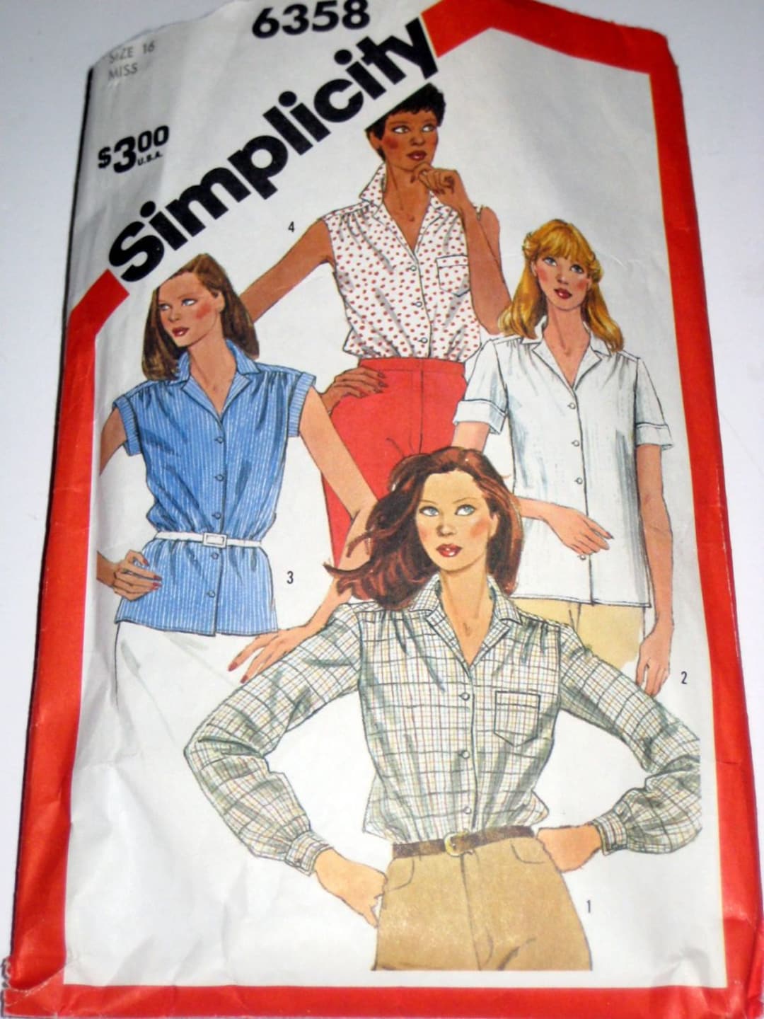 Vintage (1983) Simplicity Sewing Pattern - Shirts, Blouses - for Sewing ...