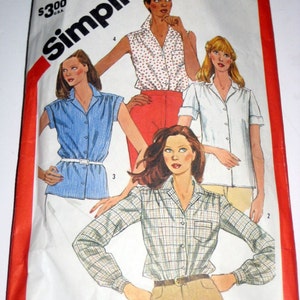 Vintage (1983) Simplicity Sewing Pattern - Shirts, Blouses - for Sewing ...
