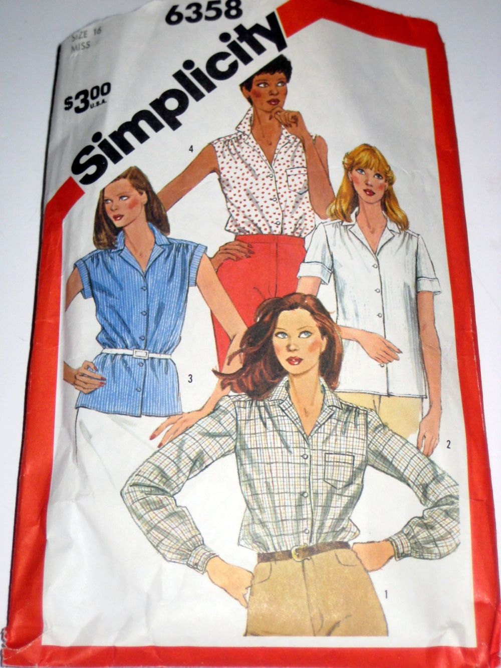 Vintage 1983 Simplicity Sewing Pattern Shirts Blouses | Etsy