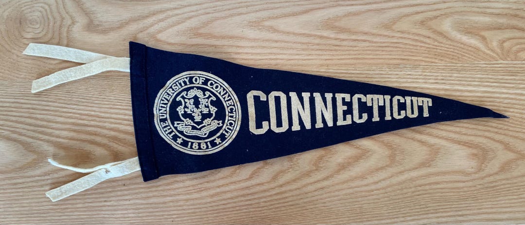 Vintage 1950s Medium Size University of Connecticut UCONN Felt Pennant ...