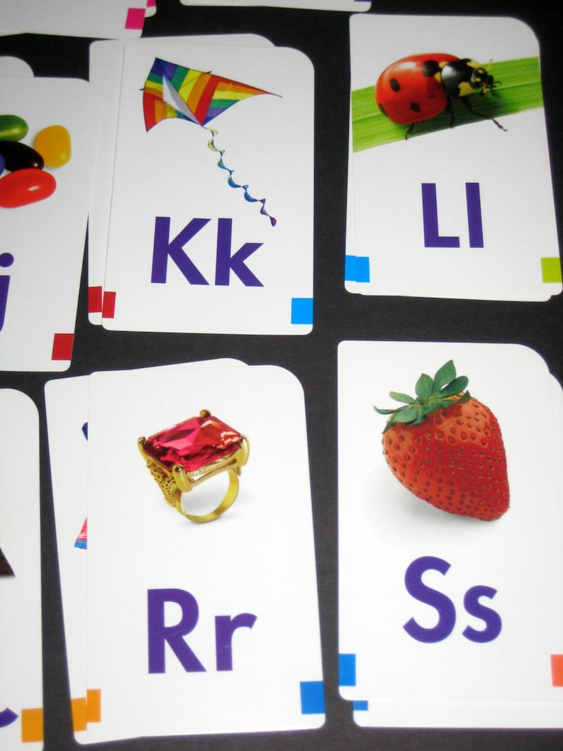 Colorful Alphabet Flash Cards for Scrapbooking Cardmaking | Etsy