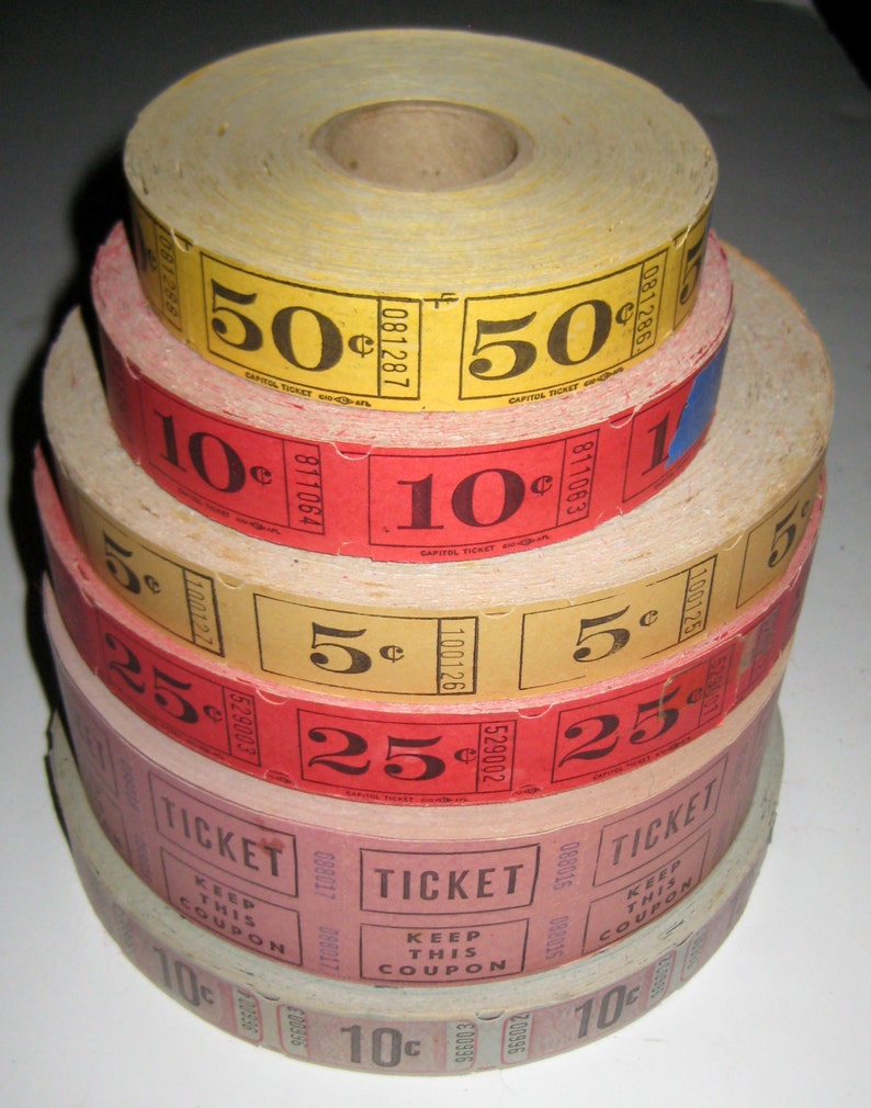50 Vintage Red 10 Cent Tickets From Old Amusement Park - Etsy