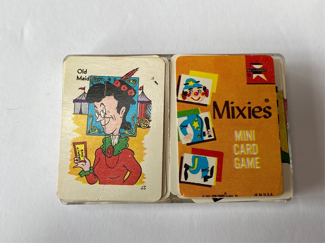2 Vintage (1967) Edu Cards Mini Card Games- Mixies and Old Maid for ...