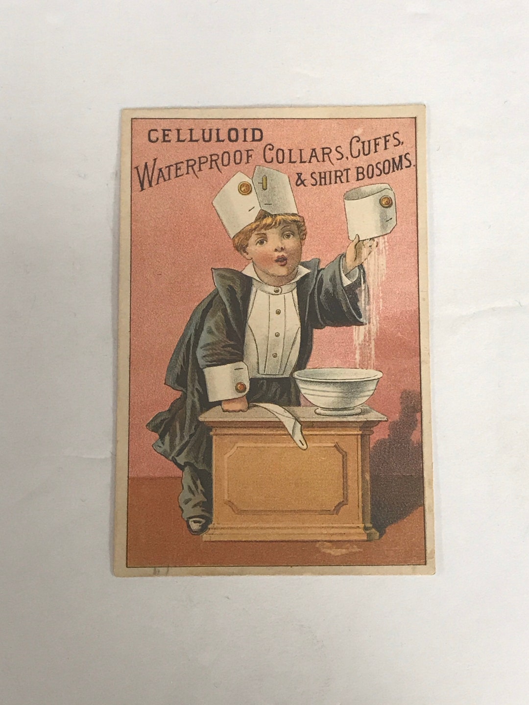 Antique Trade Card - Celluloid Waterproof Collars, Cuffs and Shirt Bosoms - Etsy
