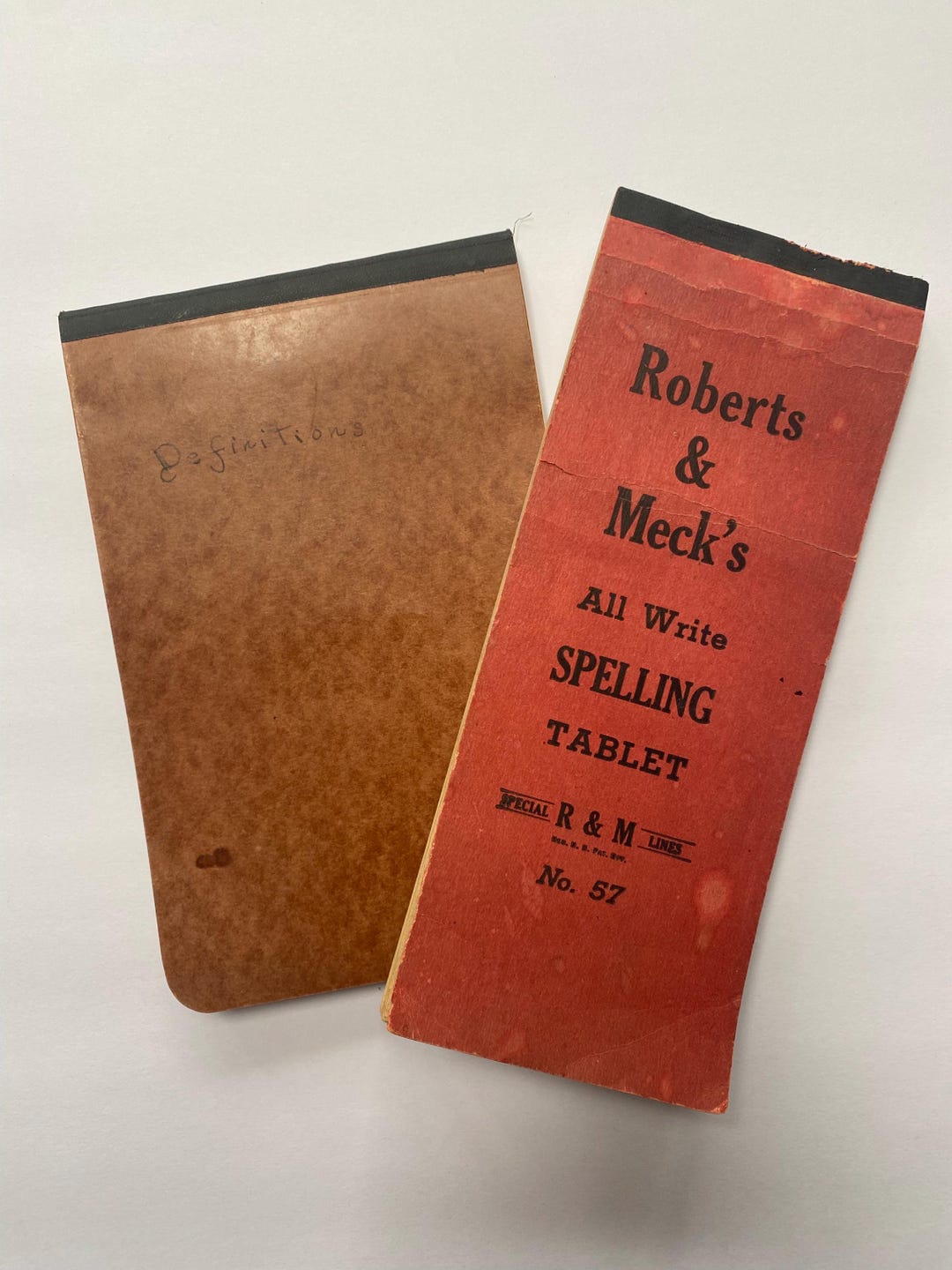 2 Vintage Pads of Paper - School Tablets - Partially Used Spelling ...