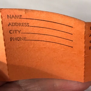 50 Vintage Orange Double Raffle Tickets - Etsy