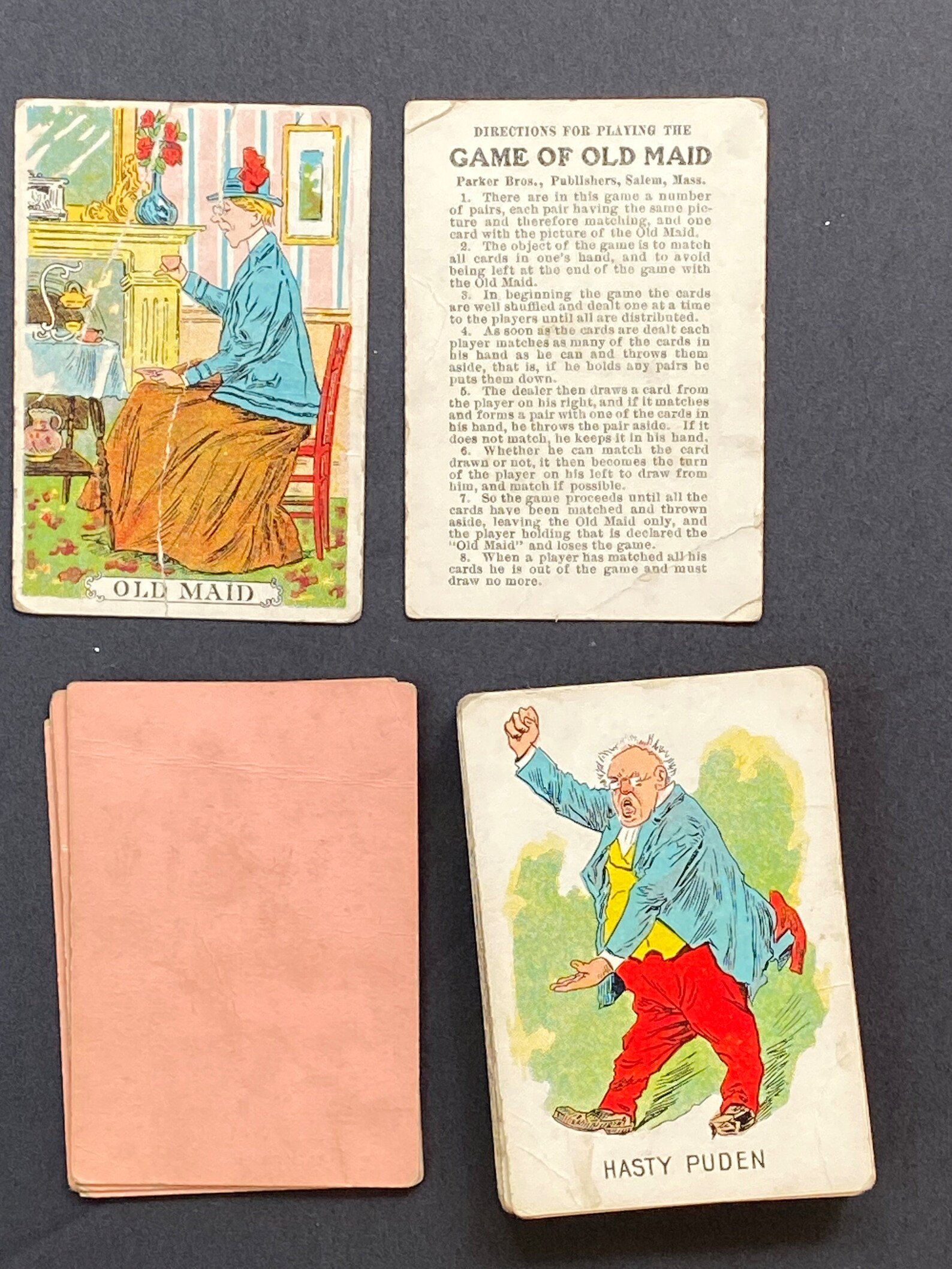 Antique ( 1900) Old Maid Card Game - Great Illustrations, No Box - Etsy