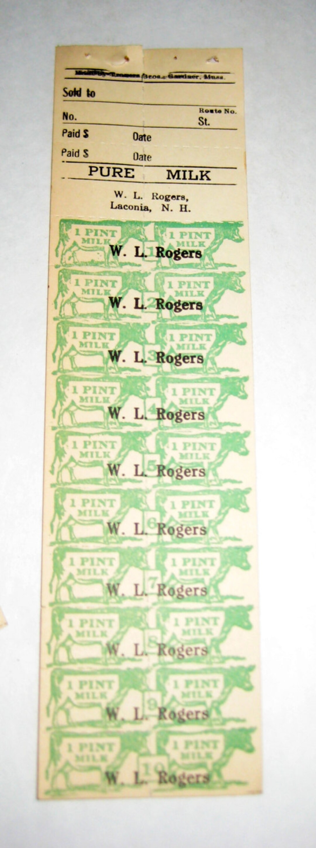 6 Strips of Vintage Milk Tickets for Altered Art, Collage, Scrapbooking ...
