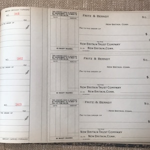 Antique (1920s) Large Company or Business Bank Check Book and Register ...