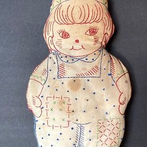 2 Vintage Hand Embroidered Stuffed Twin Dolls - Etsy