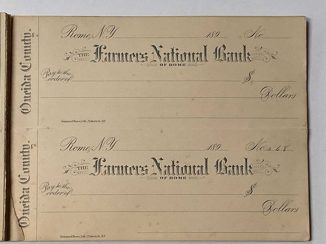 Antique (1890s) Large Personal or Business Bank Check Book and Register ...