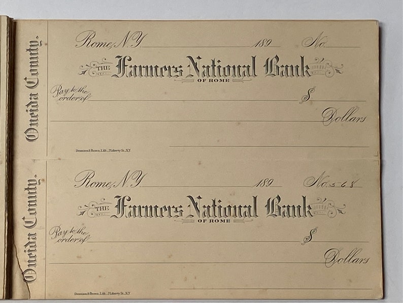 Antique (1890s) Large Personal or Business Bank Check Book and Register ...