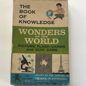 Vintage (1960) Flash Cards - the Book of Knowledge Wonders of the World ...