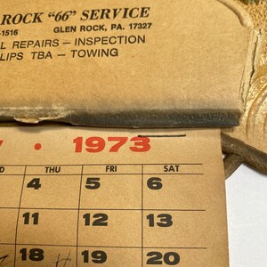 Vintage Embossed Pressed Paper Die Cut Calendar Top and 1973 Calendar ...