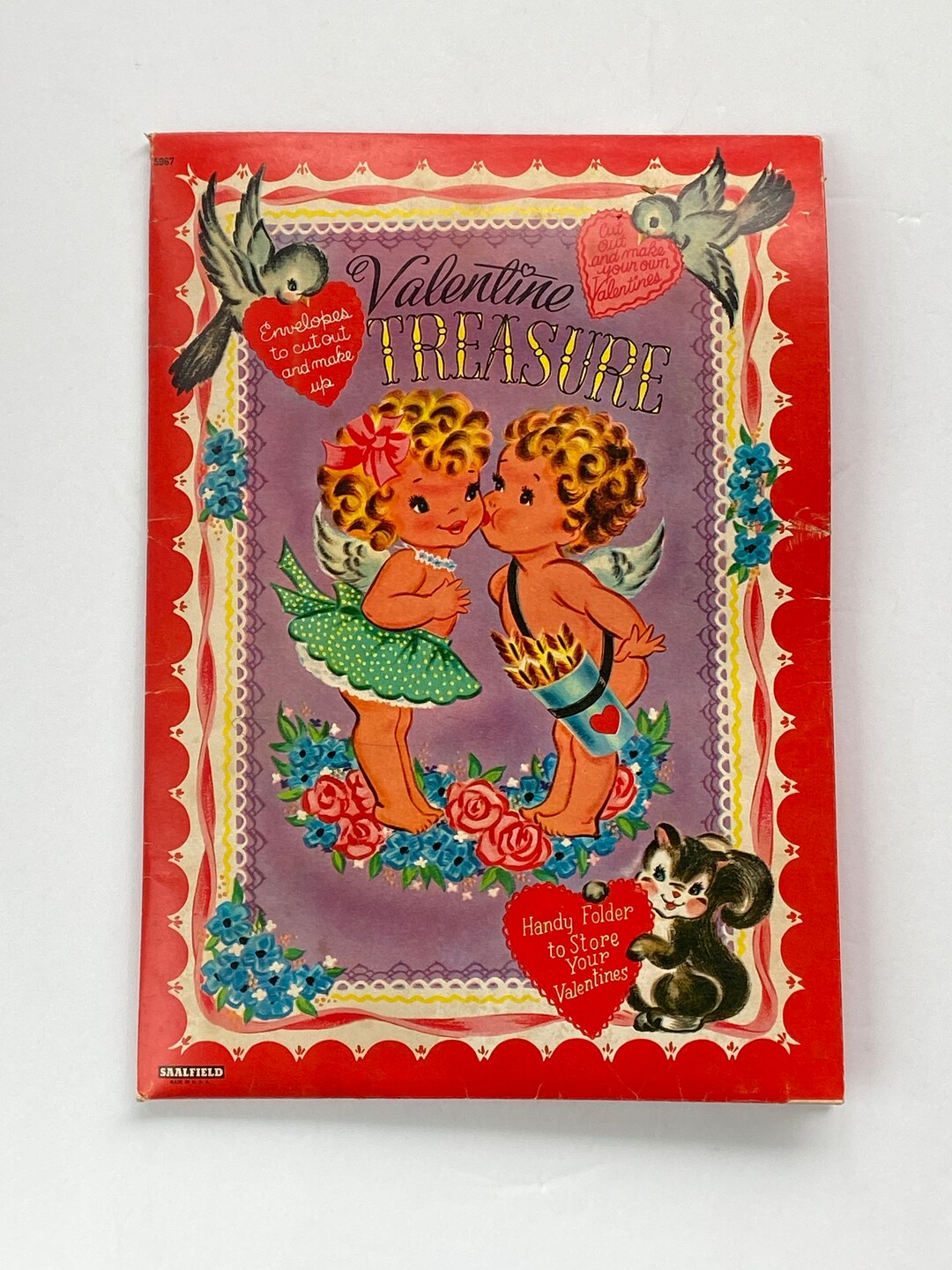 Vintage 1940s Valentine Treasure Folder Card Making Kit by Saalfield - Etsy