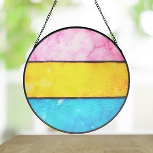 Pansexual Pride Stained Glass Suncatcher – LGBTQ+ Window Decor ...