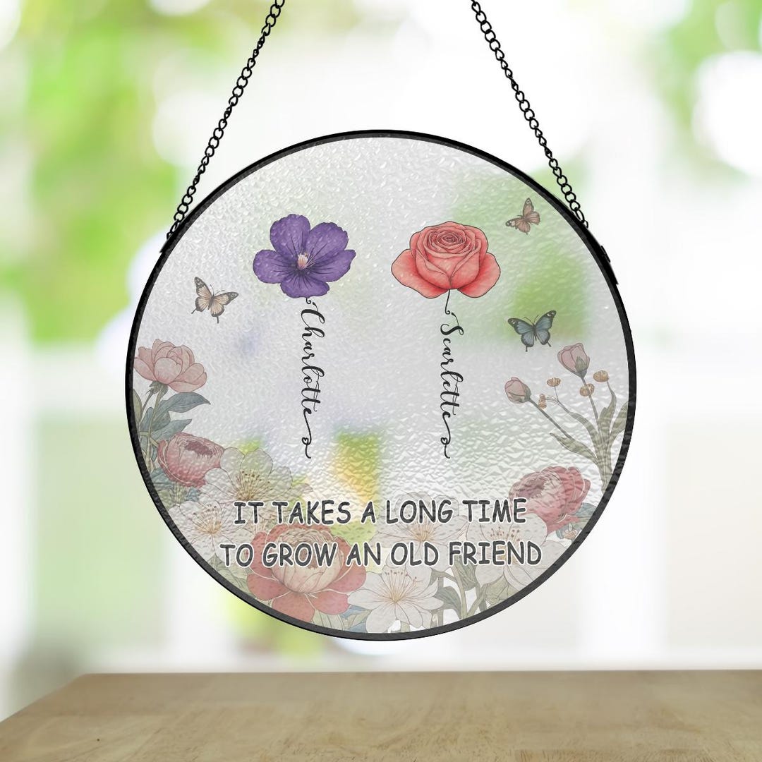 Personalized Best Friends Suncatcher, 'it Takes A Long Time to Grow an ...