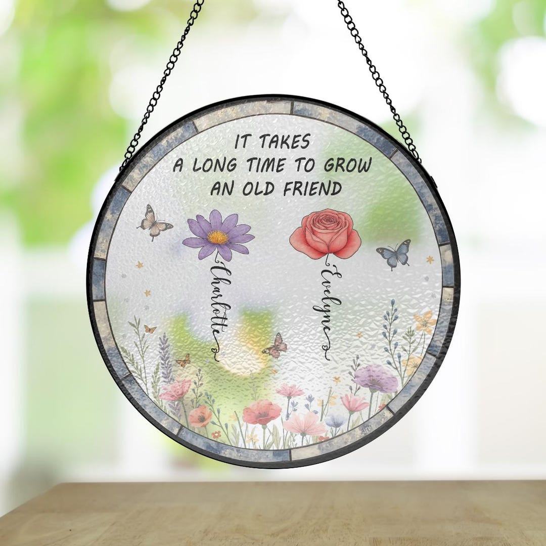Personalized Timeless Friendship Suncatcher, 'it Takes A Long Time to ...