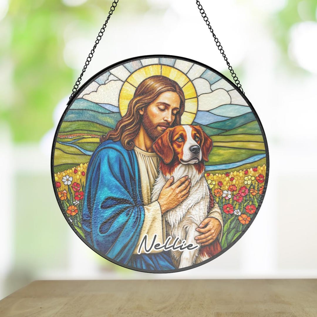 Custom Jesus Christ Hugging Nova Scotia Duck Tolling Retriever Dog ...