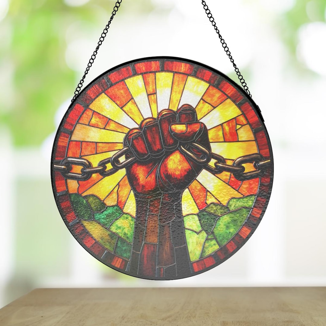 Fist of Liberation Glass Panel – Powerful Juneteenth Symbol of Breaking ...