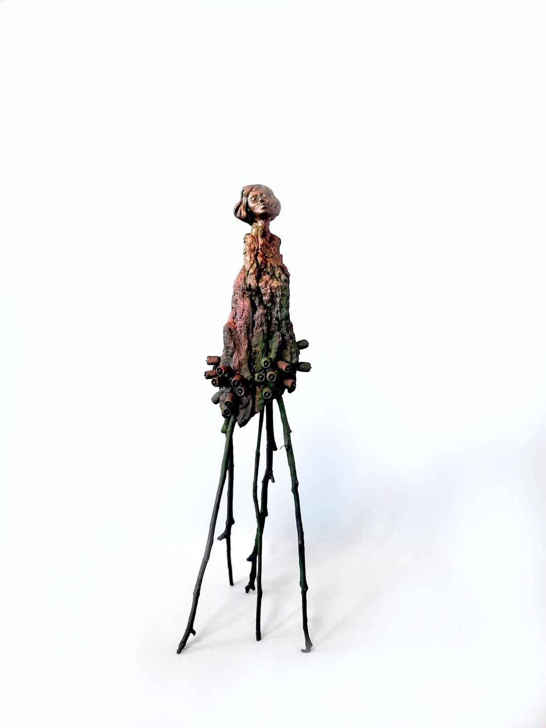 Surreal Figurative Sculpture – Tree-inspired Creature With Female Head ...