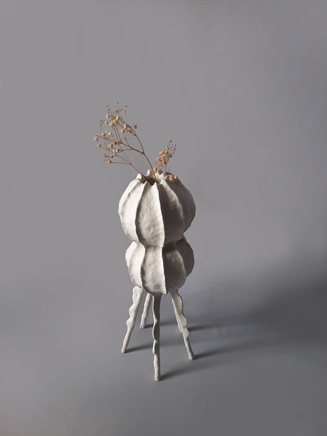 Modern Sculptural Vase – Handmade Abstract Pod Form With Organic Legs ...