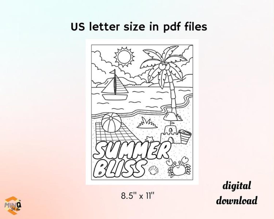 30 Summer Version Coloring Pages for Kids Summer Vibes Coloring Kids ...
