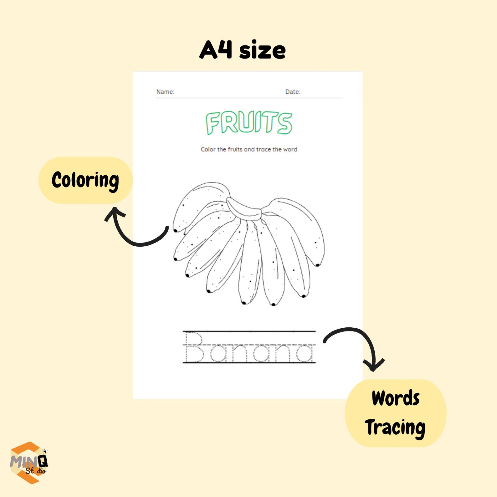 30 Fruits Coloring Pages for Kids Fruits Coloring Kids Coloring Book ...