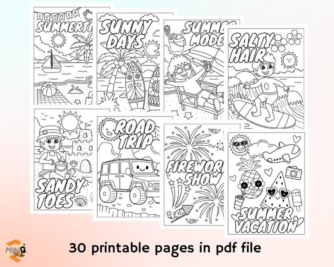 30 Summer Version Coloring Pages for Kids Summer Vibes Coloring Kids ...