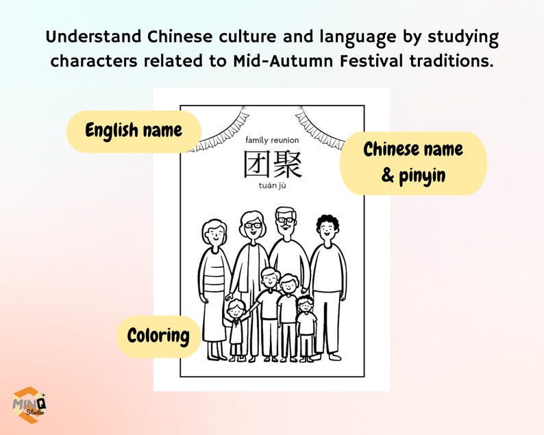 11 Mid-autumn Festival Coloring Pages for Kids Mooncake Festival ...