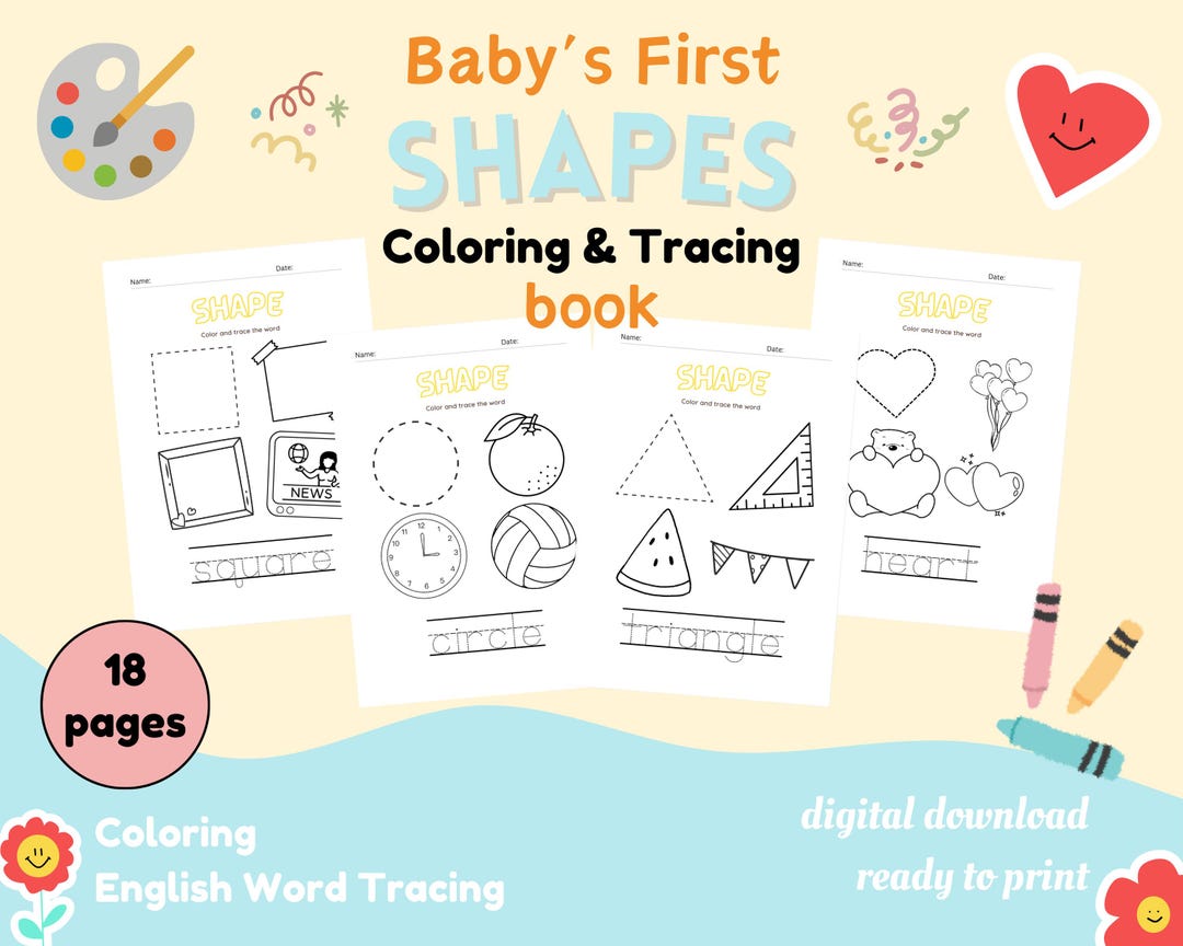 18 Baby First Shapes Book I Printable Shapes Coloring and Tracing Book ...