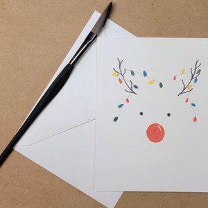 Rudolph Reindeer Card, Christmas Card, Handmade Card, Holiday Card ...