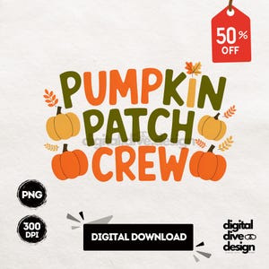 Pumpkin Patch Crew PNG, Fall-themed Design, Family Matching Shirts ...