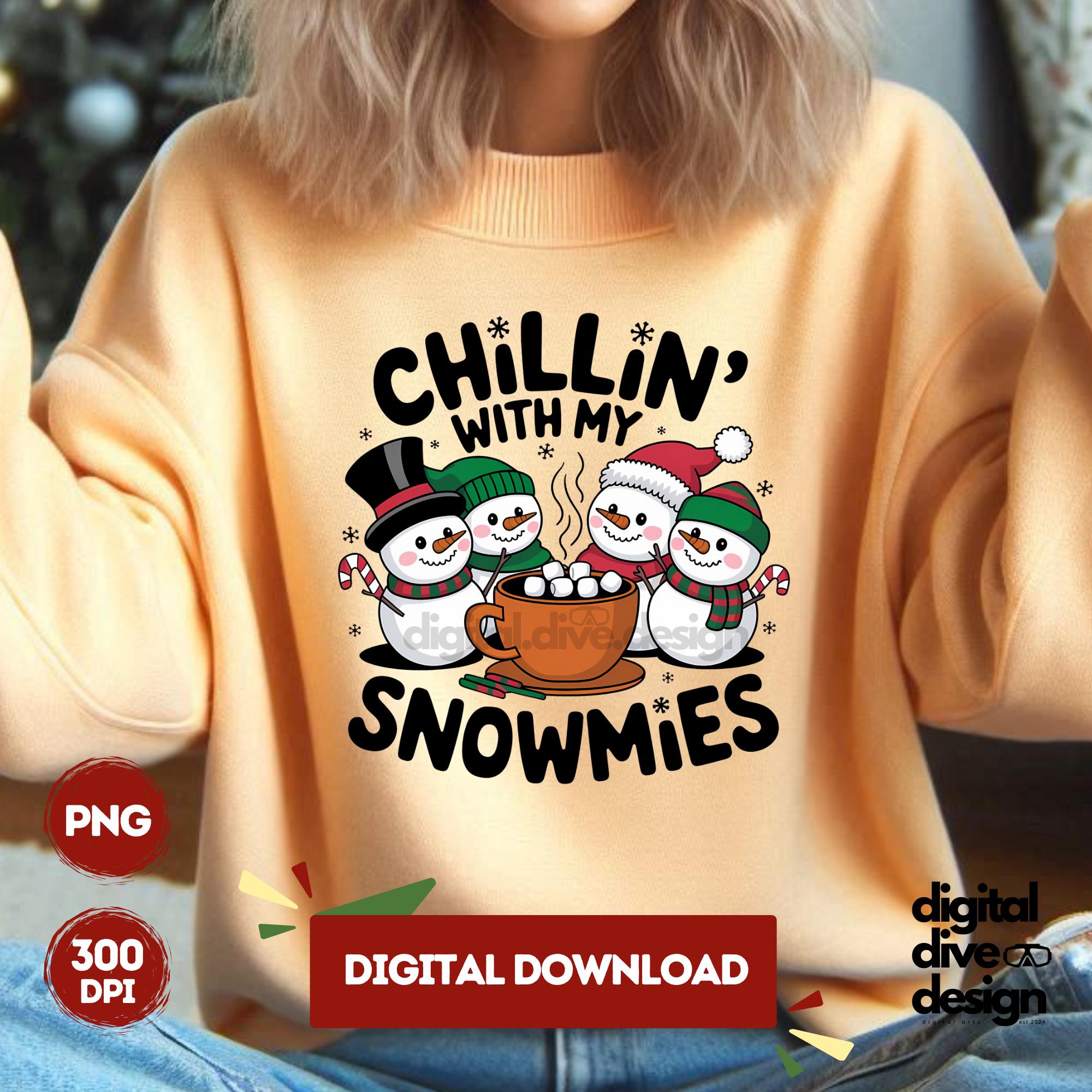 Chillin With My Snowmies Png, Cute Snowman Png, Winter Snowman ...