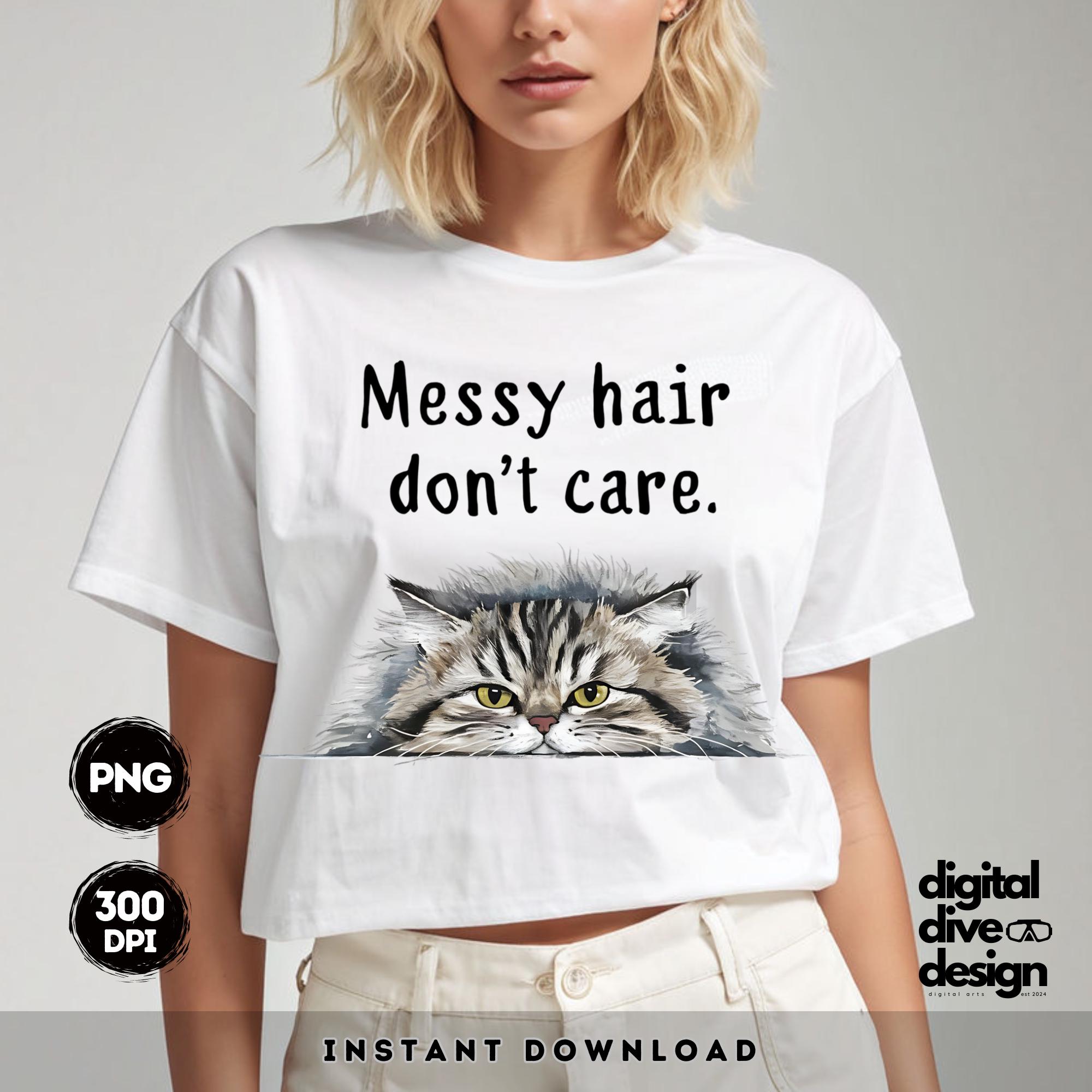Messy Hair Cat Meme PNG: Sarcastic Cat Lover Design (digital Download ...