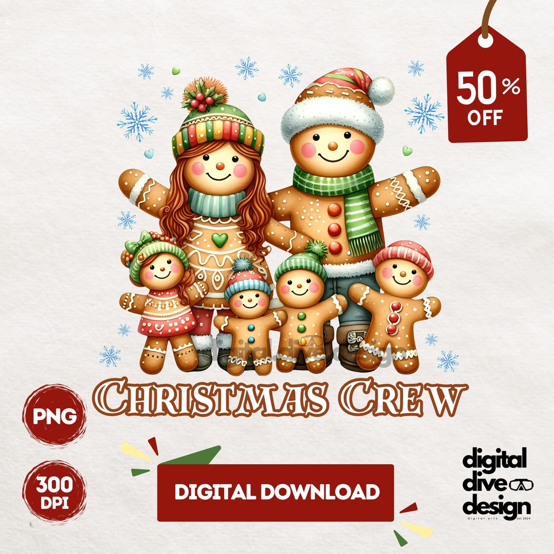 Christmas Crew Png, Gingerbread Family Png, Cute Gingerbread Png ...