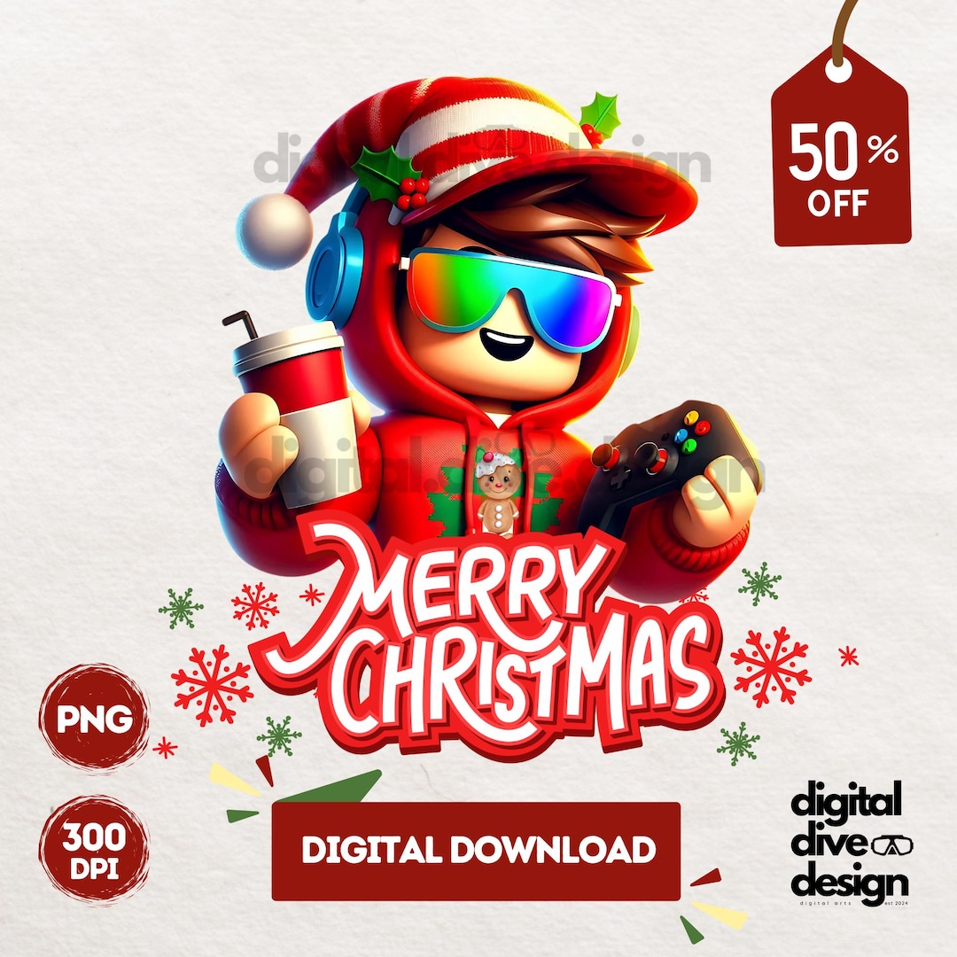 Christmas Roblox PNG, Christmas Gamer PNG, Roblox Png, Gamer Png ...
