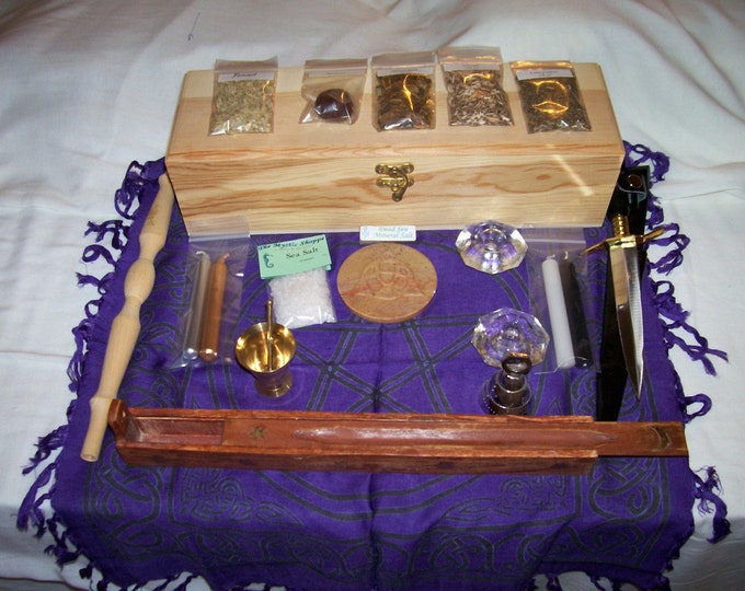 Portable Wiccan Altar Kit Wooden Box - Etsy