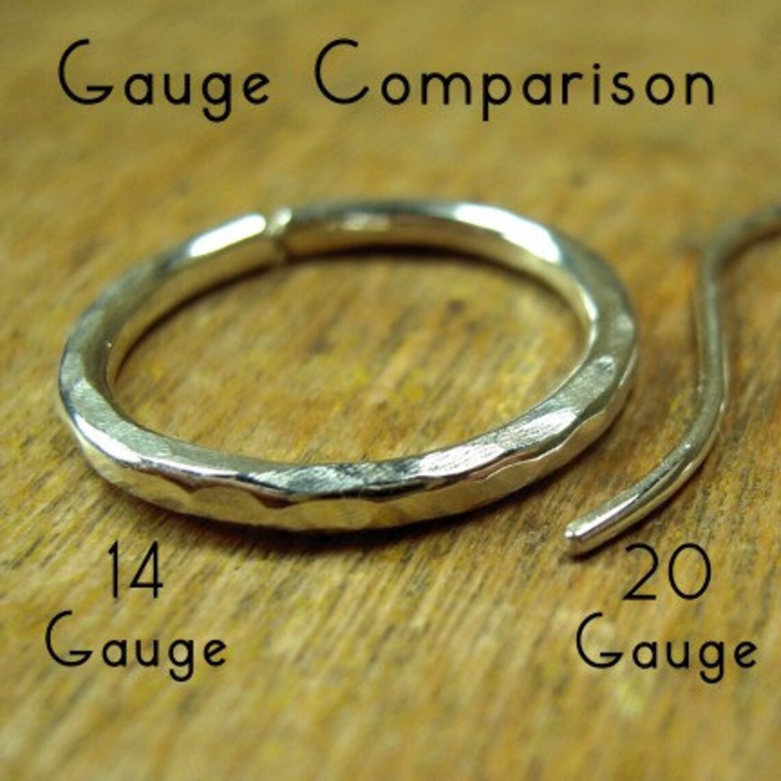 14 Gauge Hoops, Sterling Silver Gauged Hoops, 5/8 Inch Hoops, One Pair ...