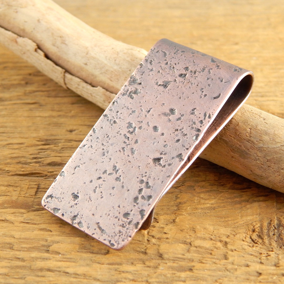 Copper Money Clip *crater Finish* Custom Initials, Personalized, Simple ...