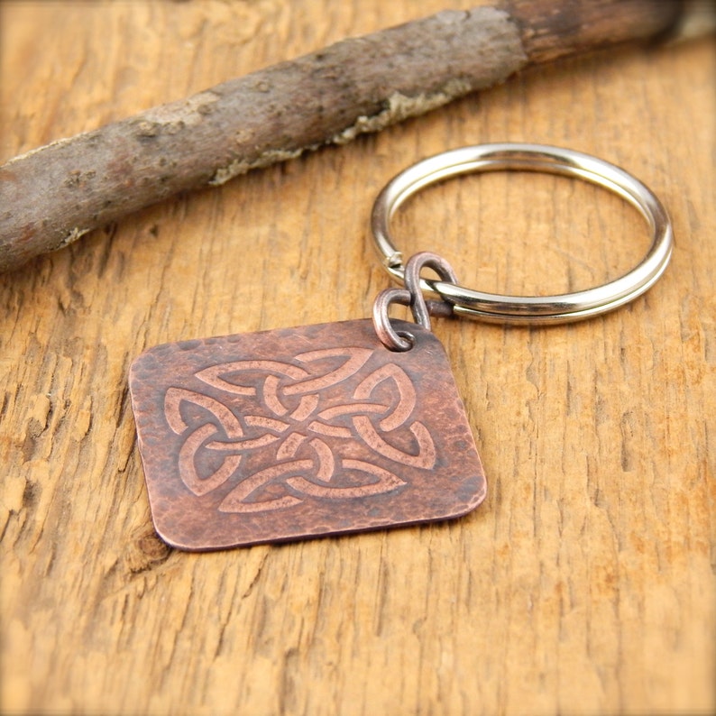 Celtic Keychain Engraved Key Chain Gifts for Him Copper - Etsy