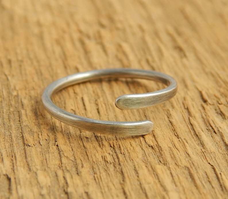 Minimalist sterling silver ring simple silver wrap ring | Etsy