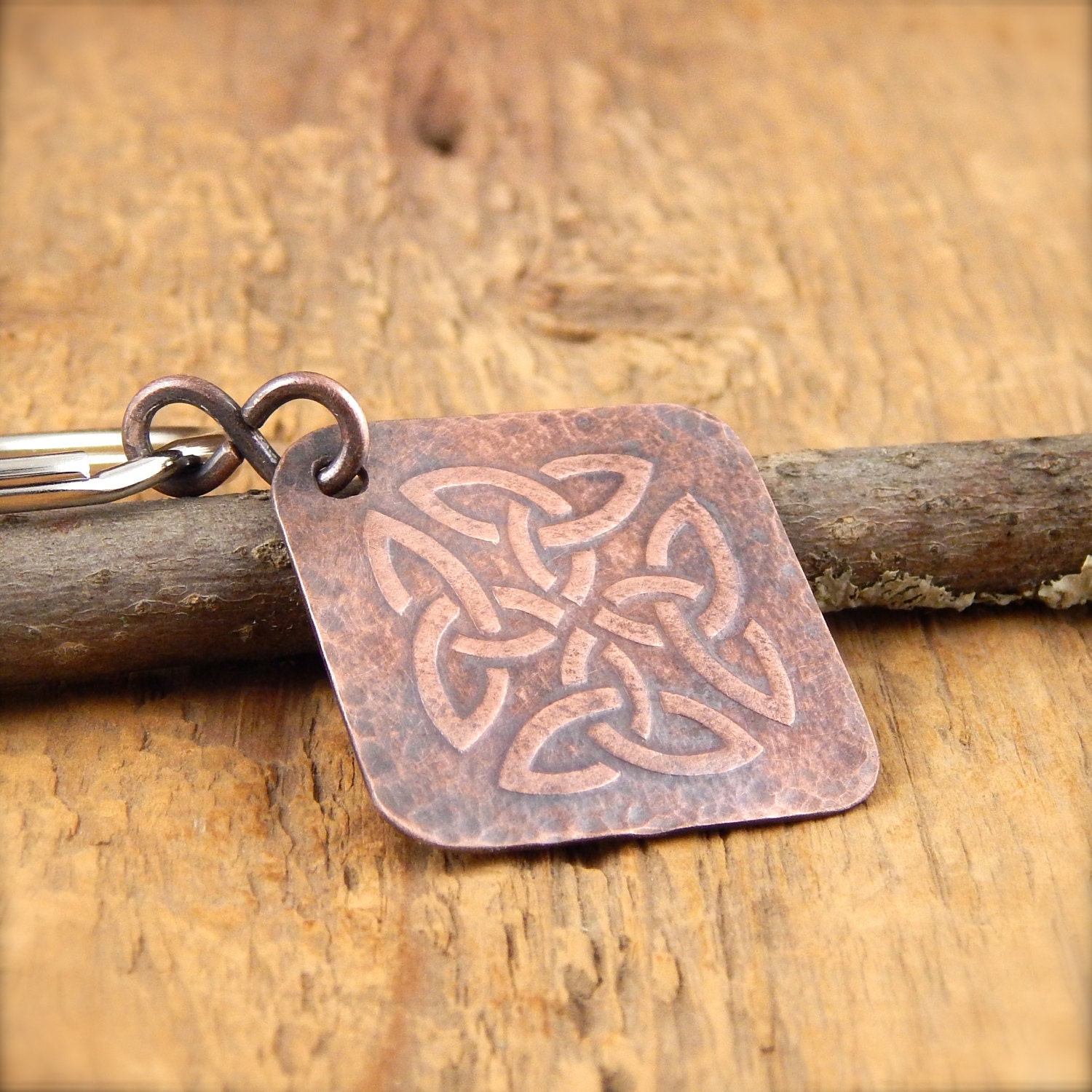 Celtic Keychain, Engraved Key Chain, Gifts for Him, Copper Keychain ...