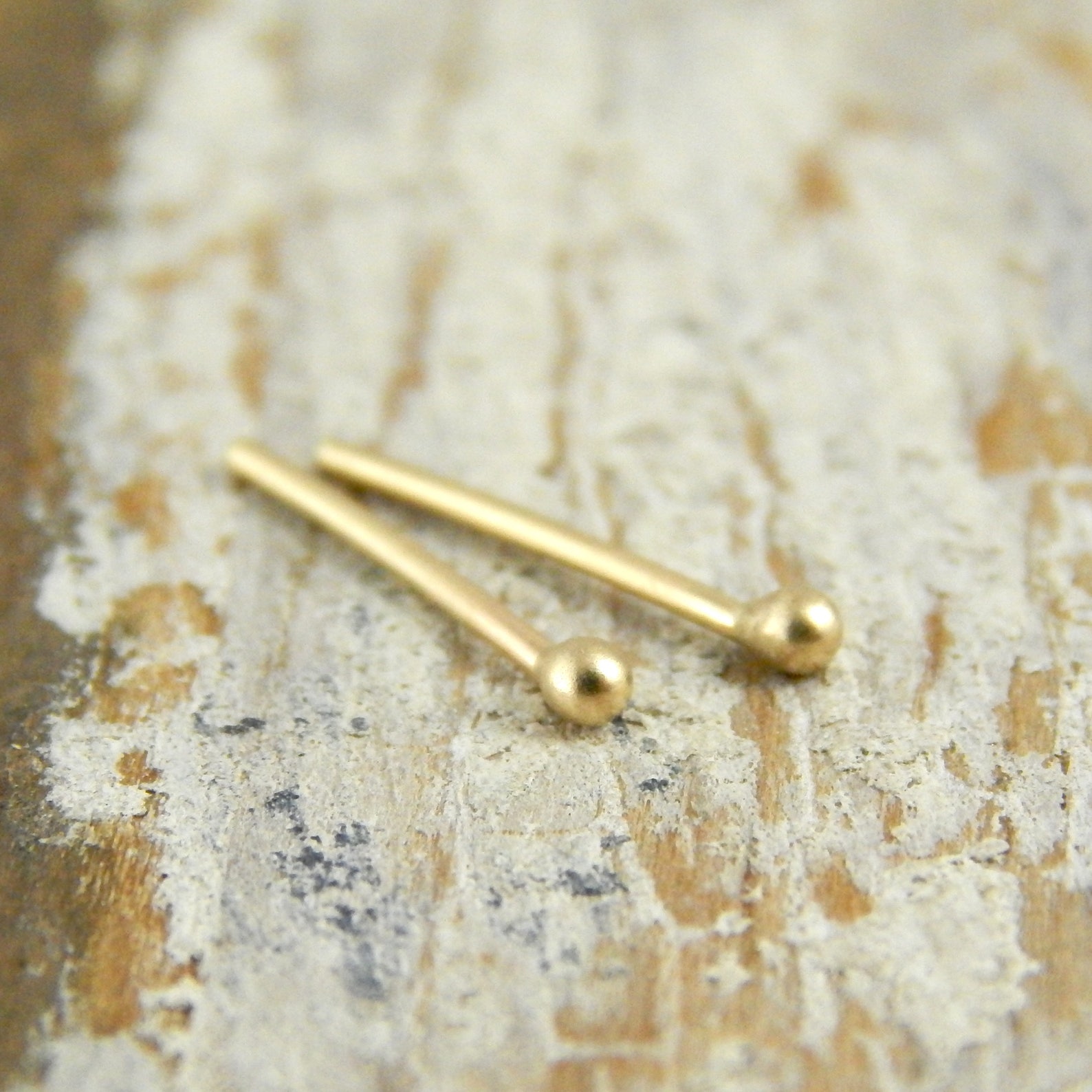 Tiny Gold Studs 14k Gold Studs YELLOW Gold Solid Gold Post | Etsy