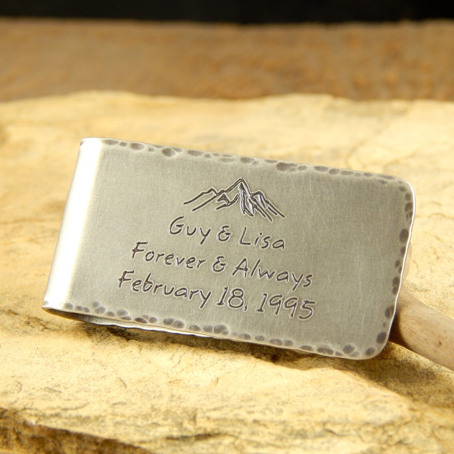 Mountains Sterling Silver Money Clip, Engraved Gifts for Him ...