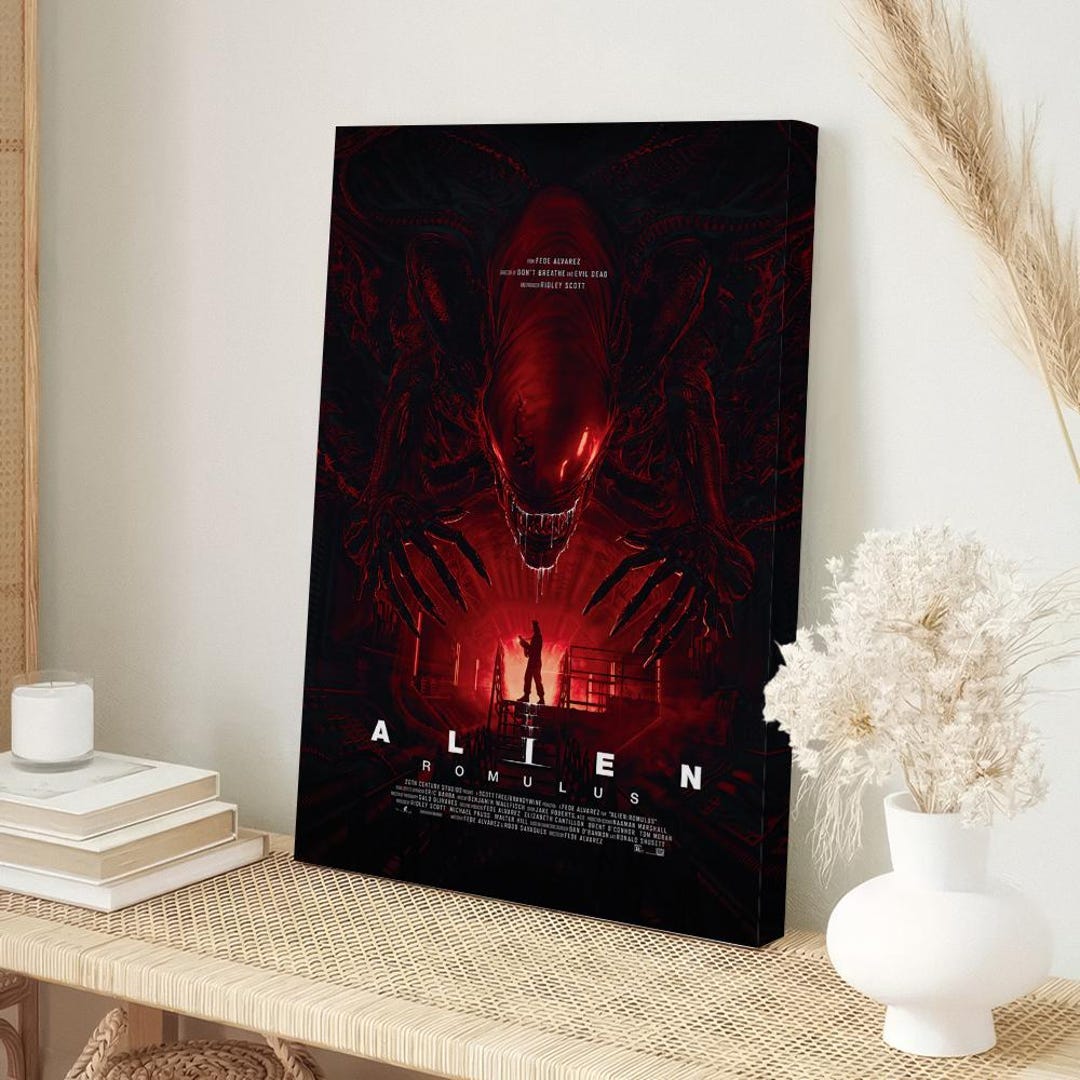 Alien Romulus 2024 Movie Poster Wrapped Framed Poster Premium Canvas ...