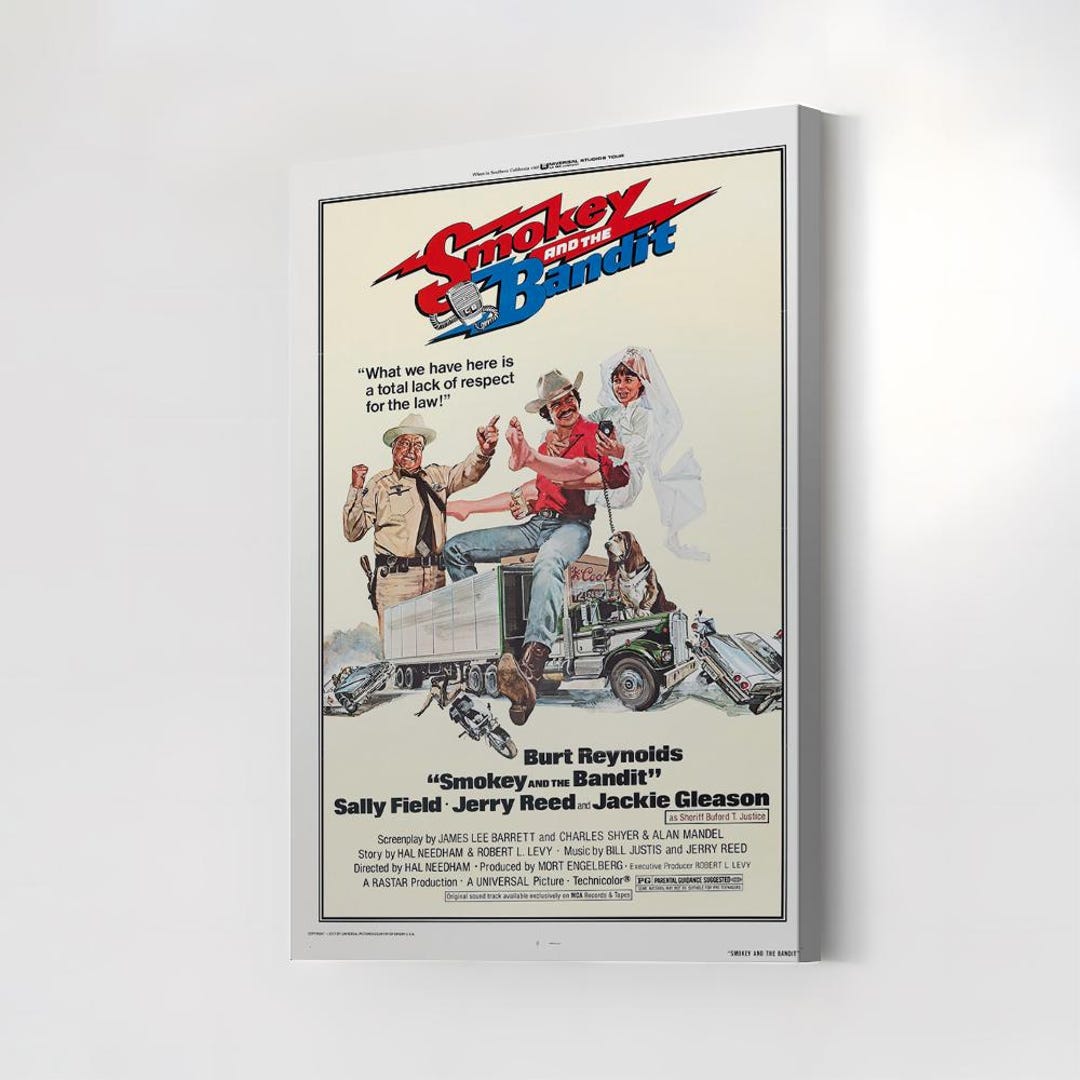 Smokey and the Bandit Movie Poster Wrapped Framed Poster Premium Canvas ...